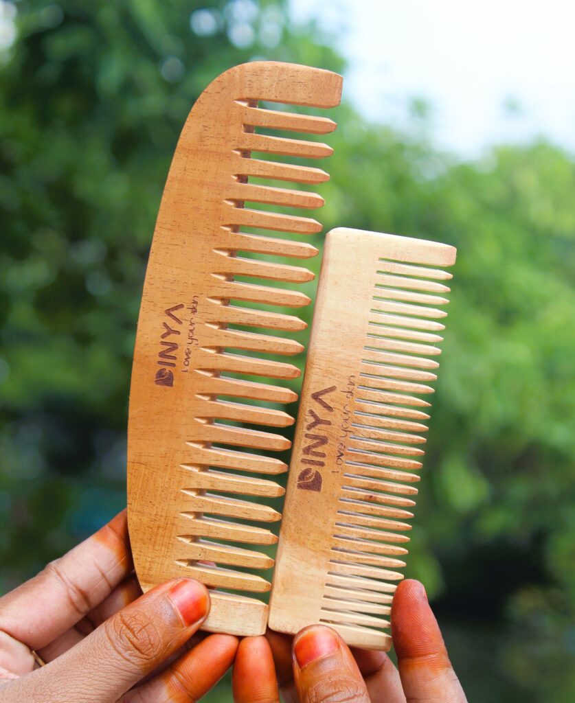 Neem Wooden Hair Comb – Baby Comb & Moon Shape Comb